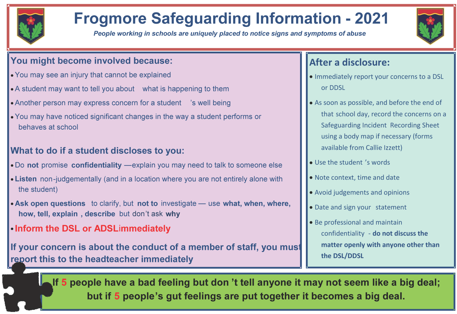 Frogmore Community College - Safeguarding